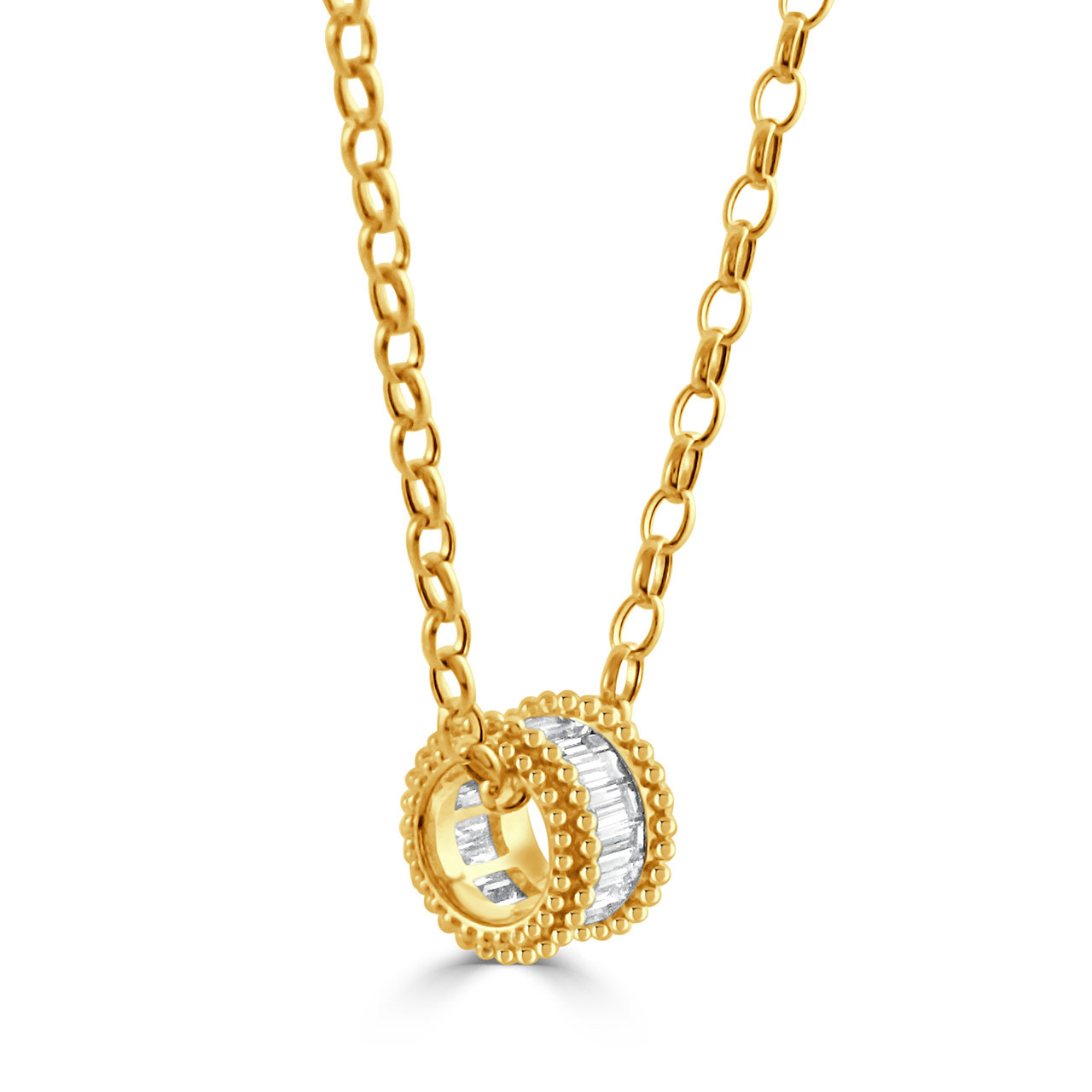 18K Gold Diamond Byzantine Barrel Pendant - Creative Gateways