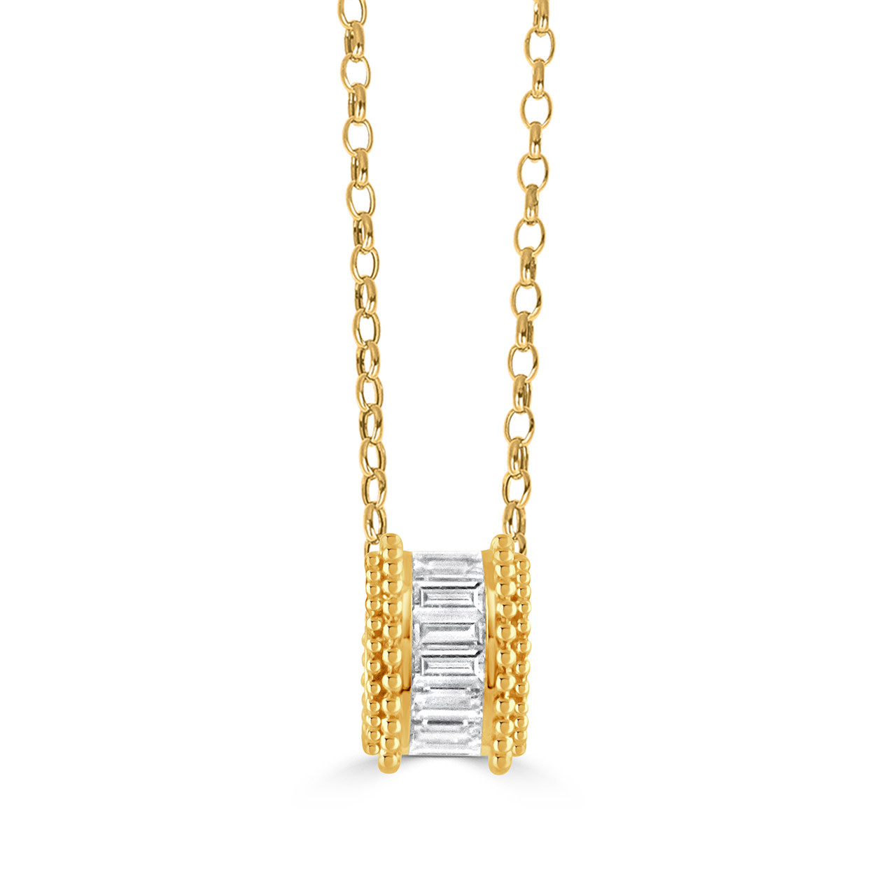 18K Gold Diamond Byzantine Barrel Pendant - Creative Gateways
