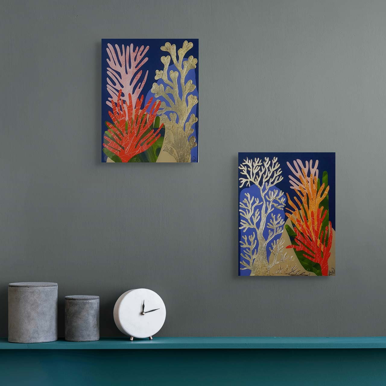 11" x 14" Blue Coral Reef Collage - Creative Gateways