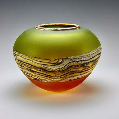 Translucent Strata Lime Tangerine Sphere - Creative Gateways