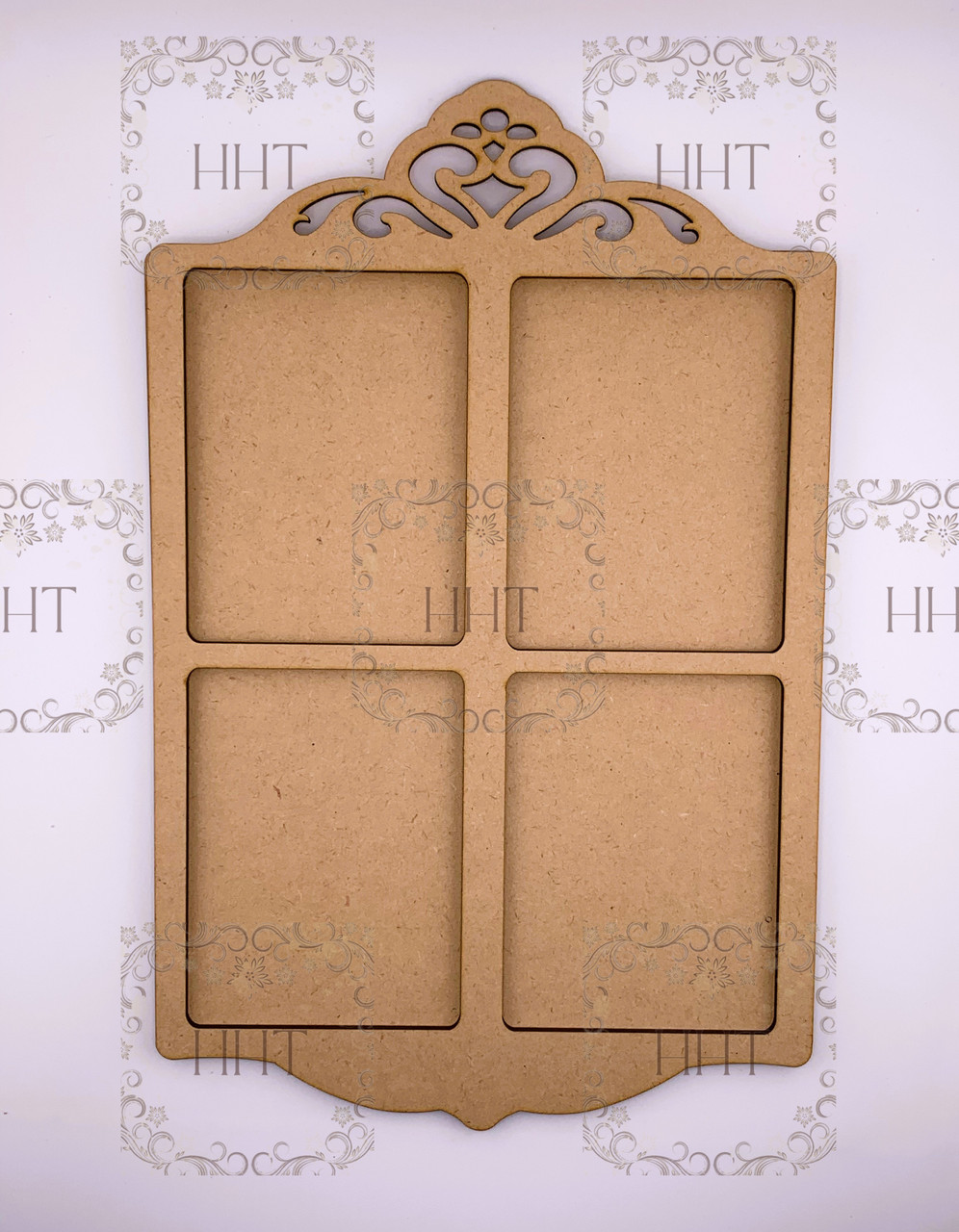 MDF Rectangular Plaque with Four Panes