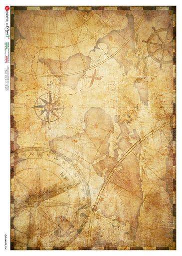 Paper Designs Old Maps 0041 A4 Decoupage Rice Paper - TH Decor