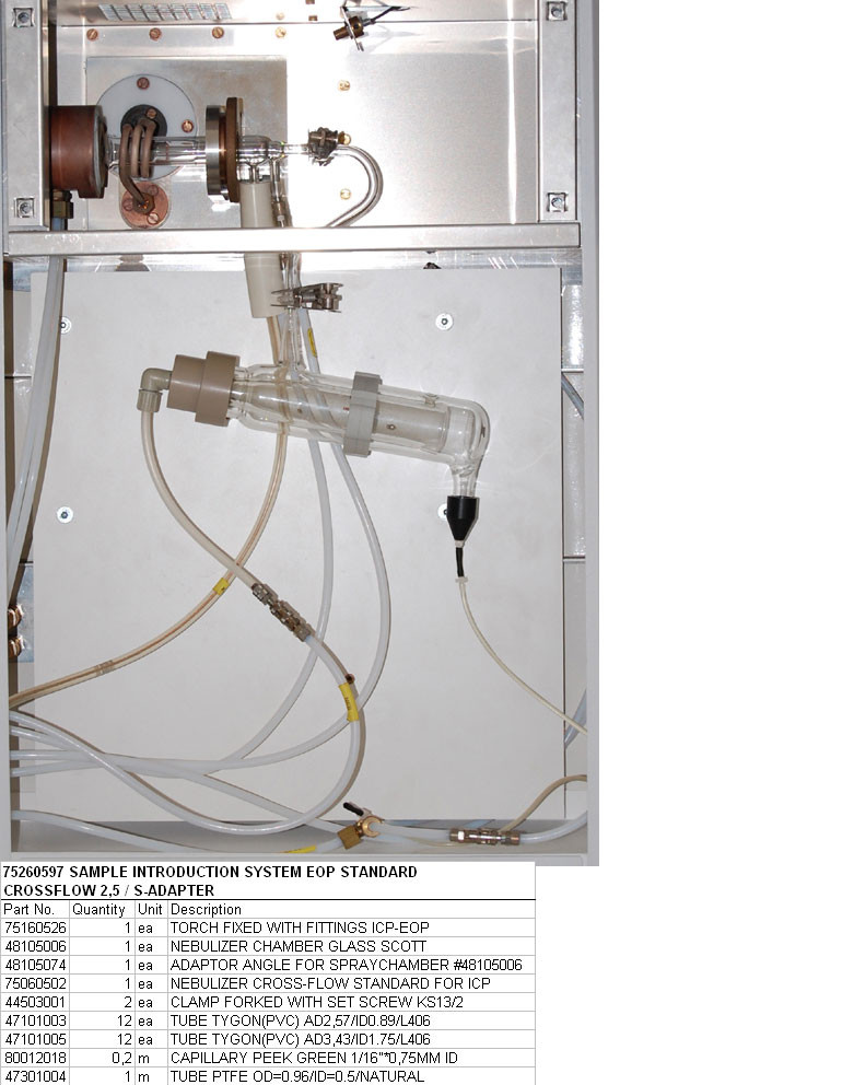 Standard Sample Introduction System EOP, fixed torch, KS13, ARCOS I ...