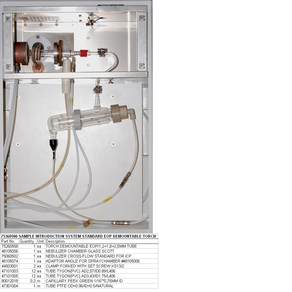 Standard Sample Introduction System EOP, demountable torch, KS13-SPECTRO-Spettrometro ICP