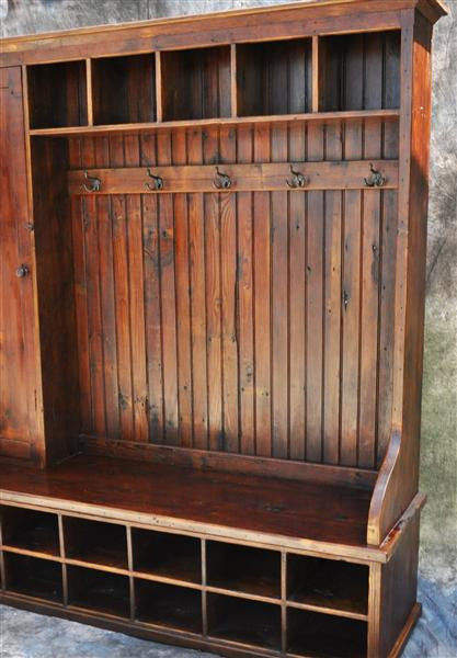 Reclaimed Wood Mudroom Organizer 72"