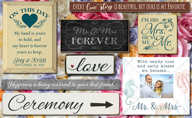 Wood Wedding Signs