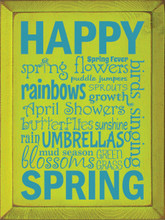 Happy Spring 12x9 Wood Sign - Country Marketplace