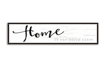 Home Is Our Happy Place - Large Vintage Style Framed Wooden Sign ...