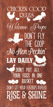 Chicken Coop Rules - Wood Sign 9x18 - Country Marketplace