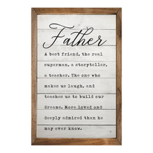 Father Definition - Wood Framed Sign - Multiple Sizes - Country Marketplace