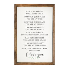 I Am Your Parent, You Are My Child… You Are My I Love You Wood Framed ...