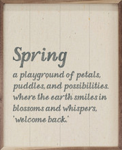 Spring Definition - Wood Framed Sign - Multiple Sizes - Country Marketplace