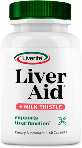Liverite Liver Aid With Milk Thistle 60 Capsules, Liver Support, Liver ...