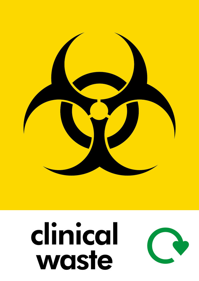 A4 Waste Bin Sticker - Clinical Waste