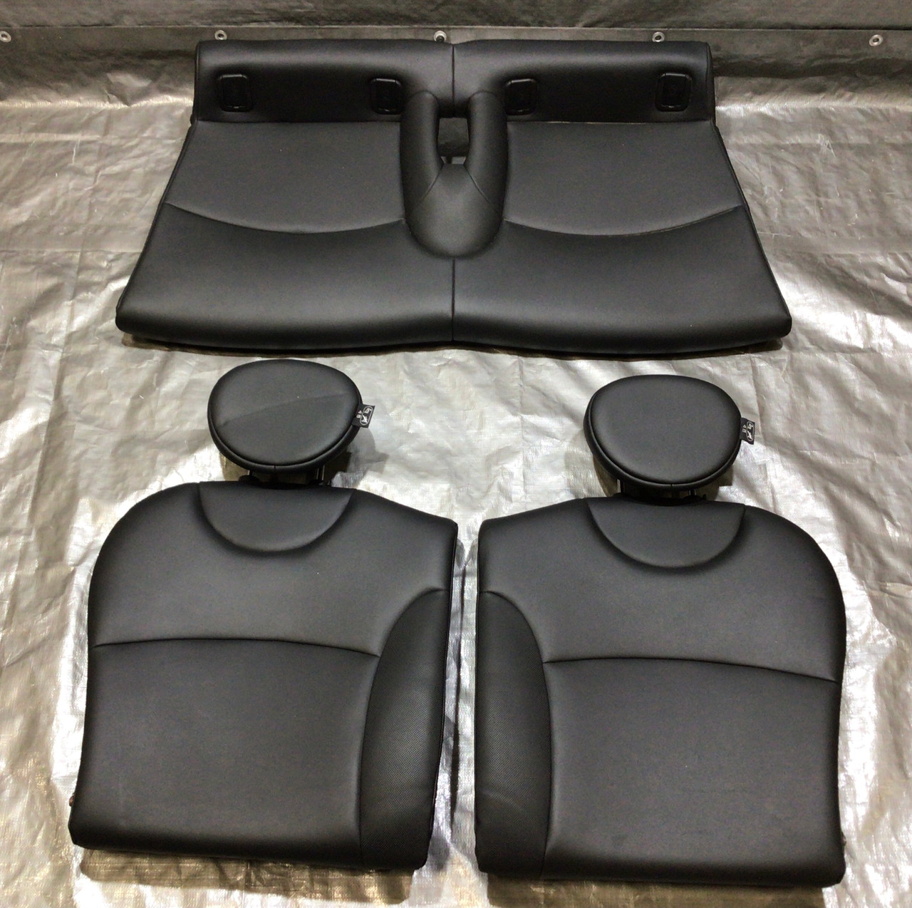2008-2014 Mini Cooper R55 Clubman Rear Seats / Carbon Black Leatherette ...