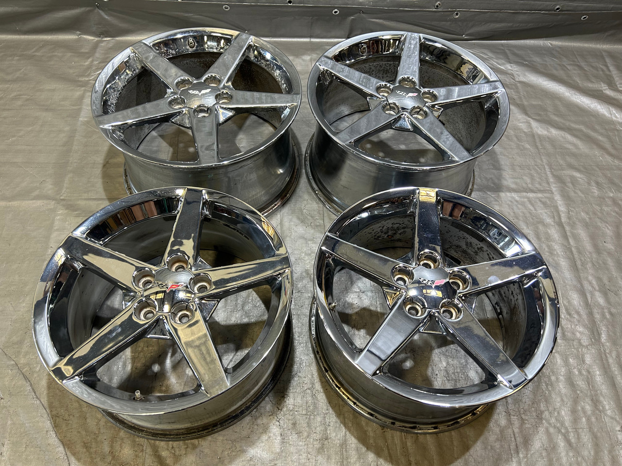 1997-2004 Chevrolet C5 Corvette 18" 19" 5 Spoke Chrome Wheels Rims ...