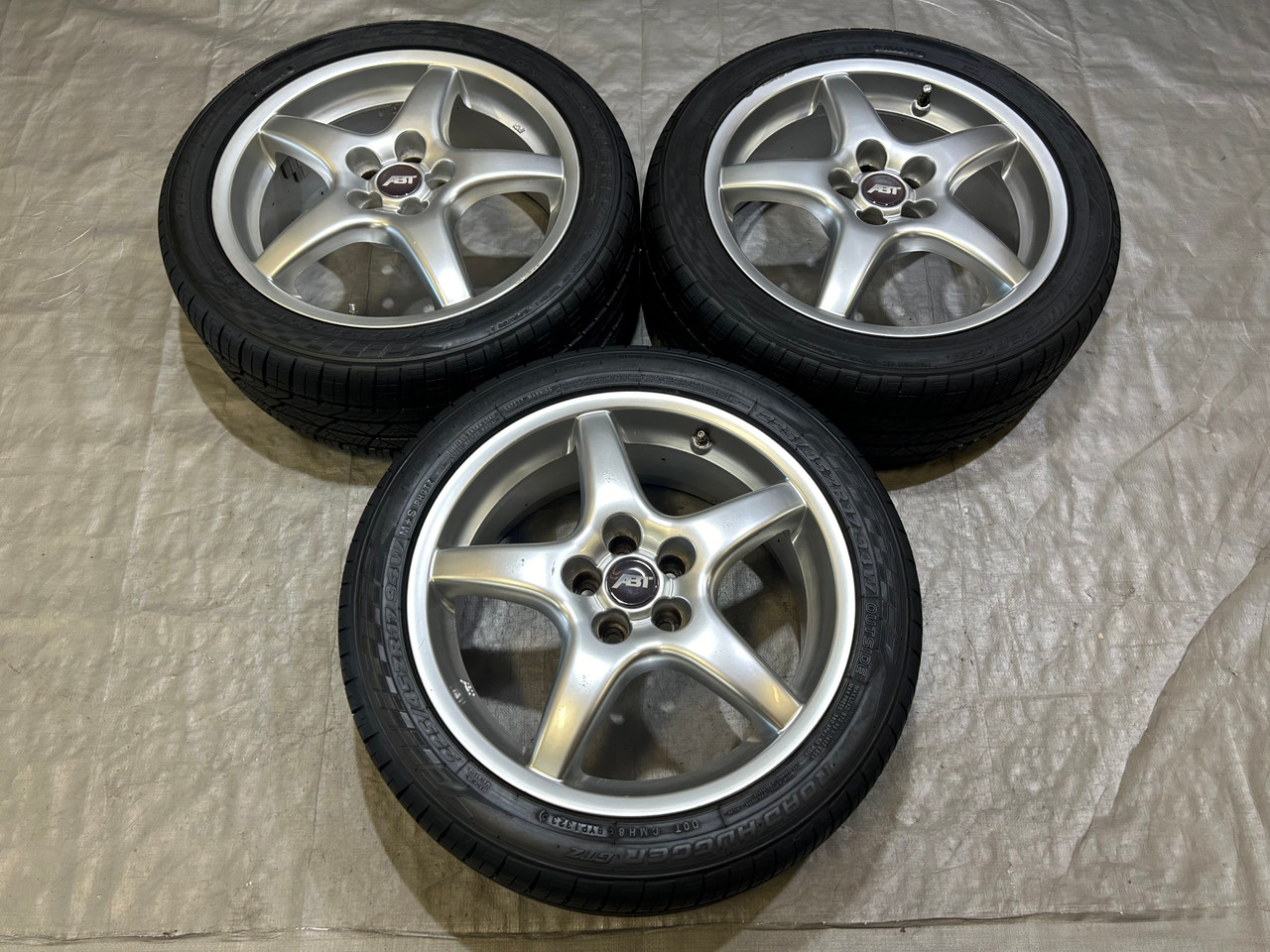 Set of 3 ABT Wheels Rims w/ Tires / 17x7.5" / 5x100 / T1027 - Redline ...