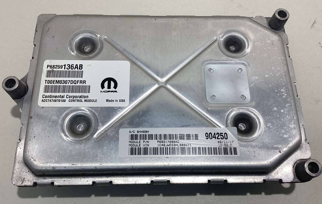 2016-2018 Jeep Wrangler JK Engine Control Module ECU / P68259136AB ...