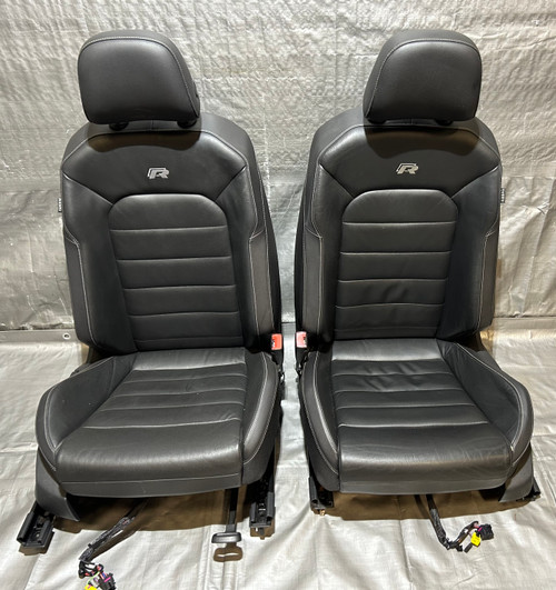 2015-2017 Volkswagen MK7 Golf R Black Leather Front Seats / Pair ...