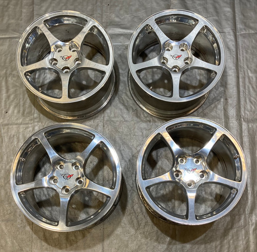 1997-2004 Chevrolet Corvette C5 OEM Chrome 5 Spoke Wheels Rims / Set of ...