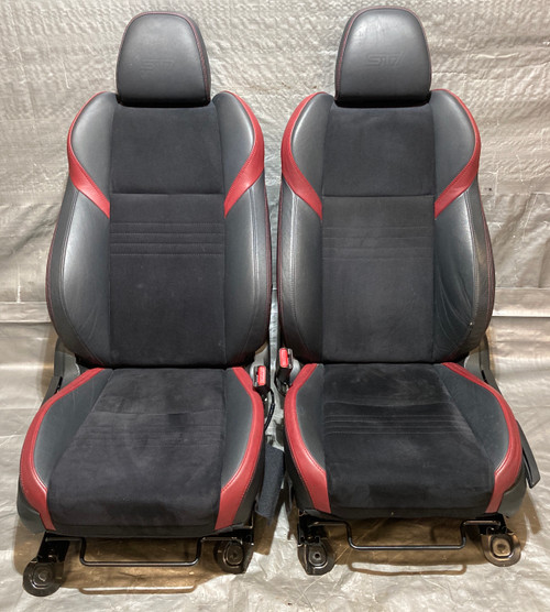2019-2020 Subaru WRX STI Front Seats / Black Alcantara / Red Leather ...