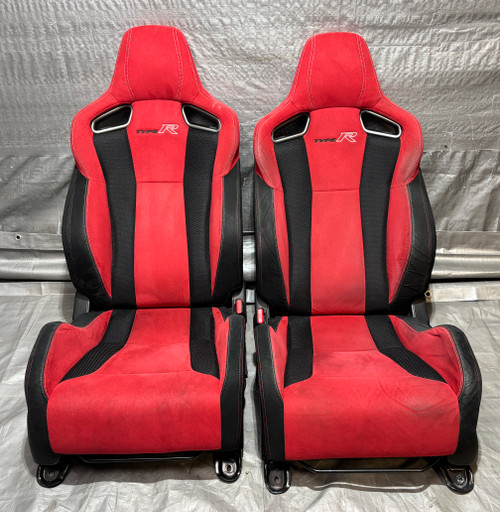 2017-2021 FK8 Honda Civic Type R Front Bucket Seats / Red Suede / Pair ...