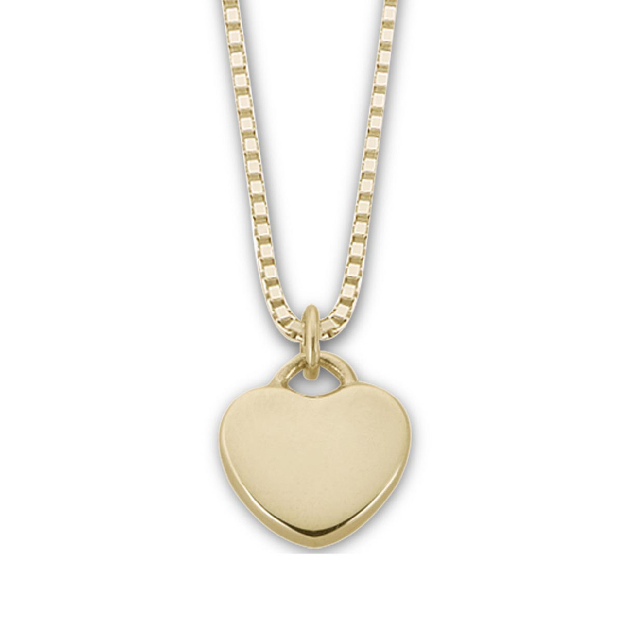 14K Gold Candy Heart Pendant Plain