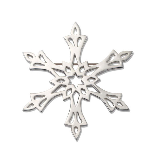 Sterling Silver 2002 Starburst Snowflake Pin - JH Breakell and Co.