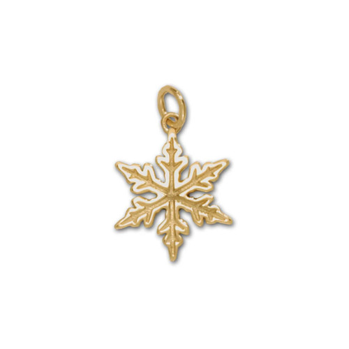 14K Gold Mini Snowflake Charm - JH Breakell and Co.
