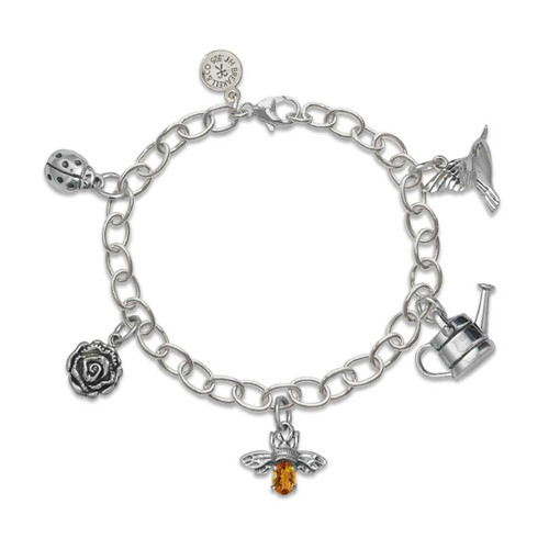Sterling Silver Garden Charm Bracelet J.H. Breakell and Co