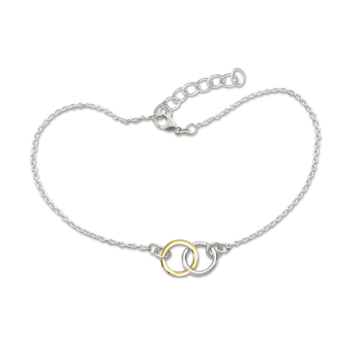 Sterling Silver & 14K Gold Mini Twosome Bracelet