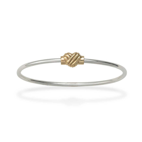 Sterling Silver & 14K Gold Wrapped Around My Heart Screw Clasp Bracelet ...
