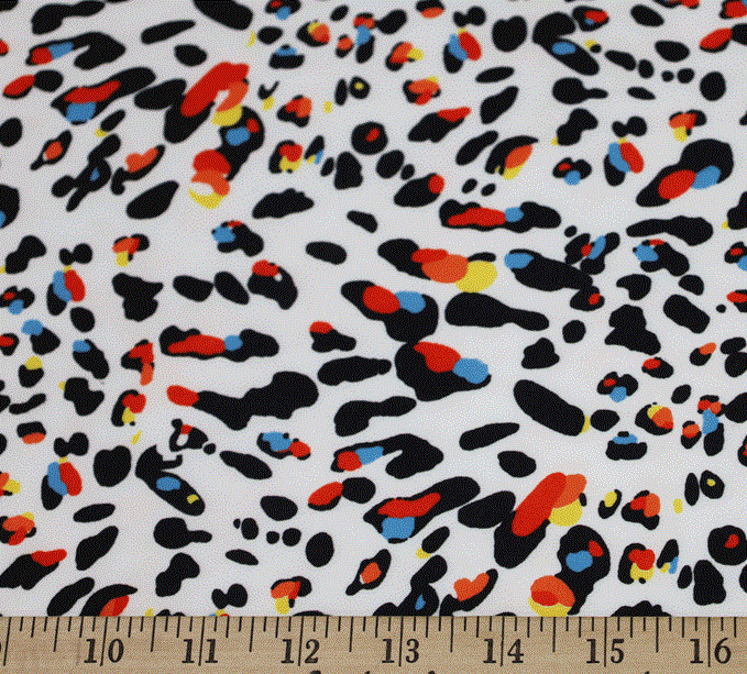 Primary Colors Animal Print Double Brushed Poly Knit Basics KnitFabric.com