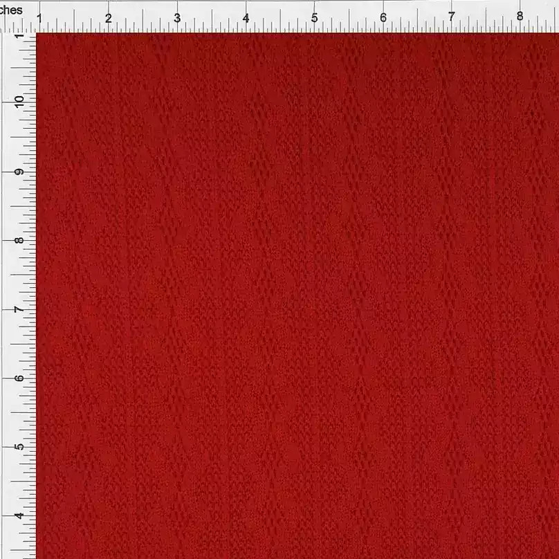 Red Cable Sweater Knit Knit Basics KnitFabric.com