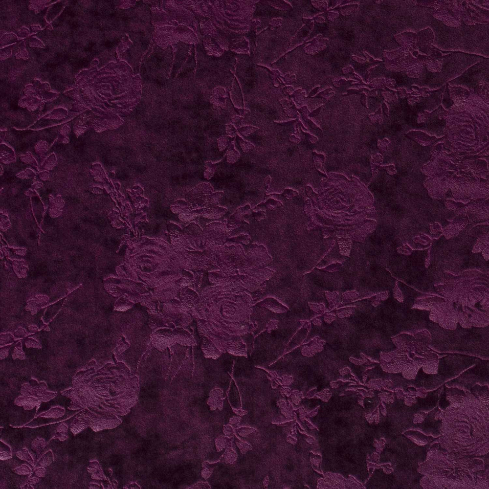 Purple Embossed Floral Stretch Velvet Euro Knits KnitFabric.com