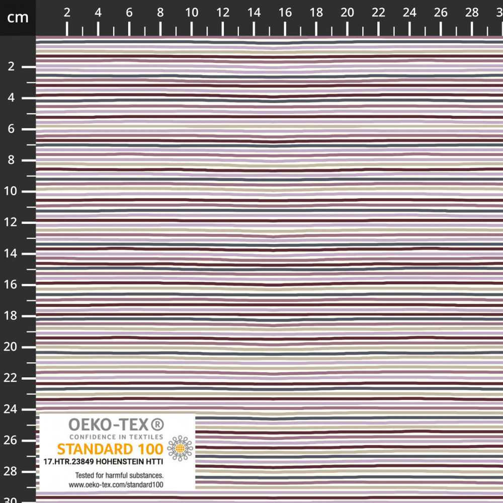 Stof Fabrics Lilac And Gray Stripe Cotton Lycra Knit Stof