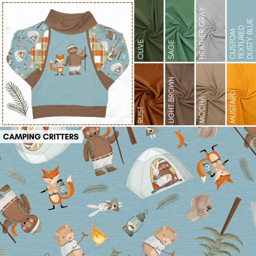 Custom Camping Critters Cotton Lycra Knit - KnitFabric.com