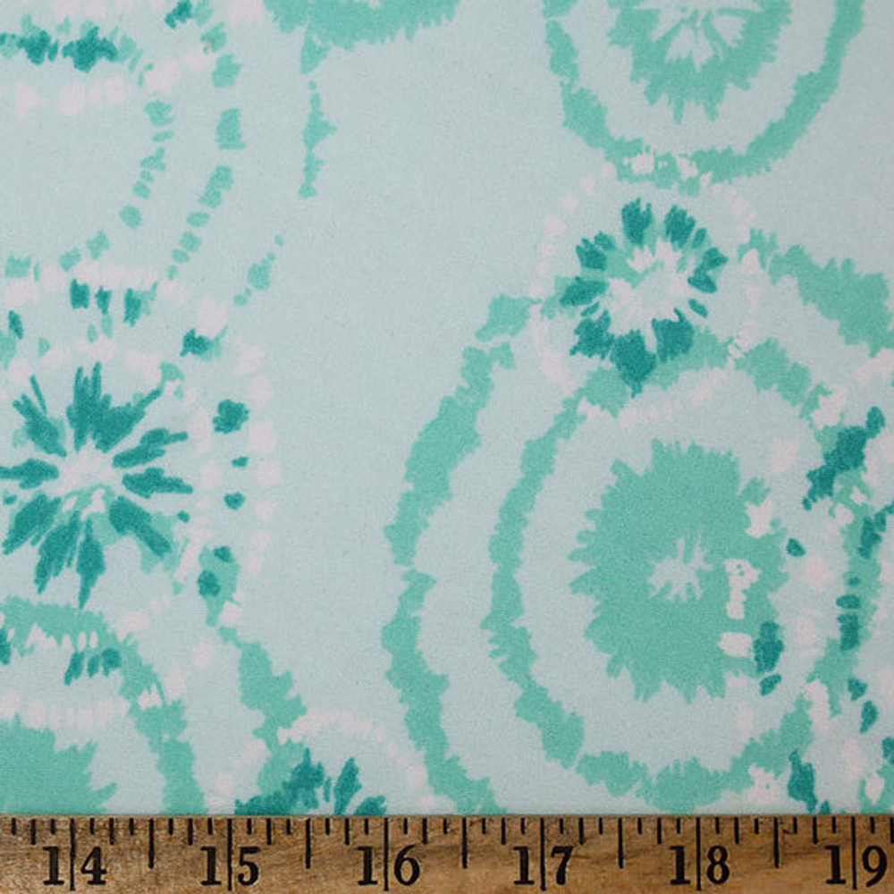 Mint Tie Dye Circles Double Brushed Poly