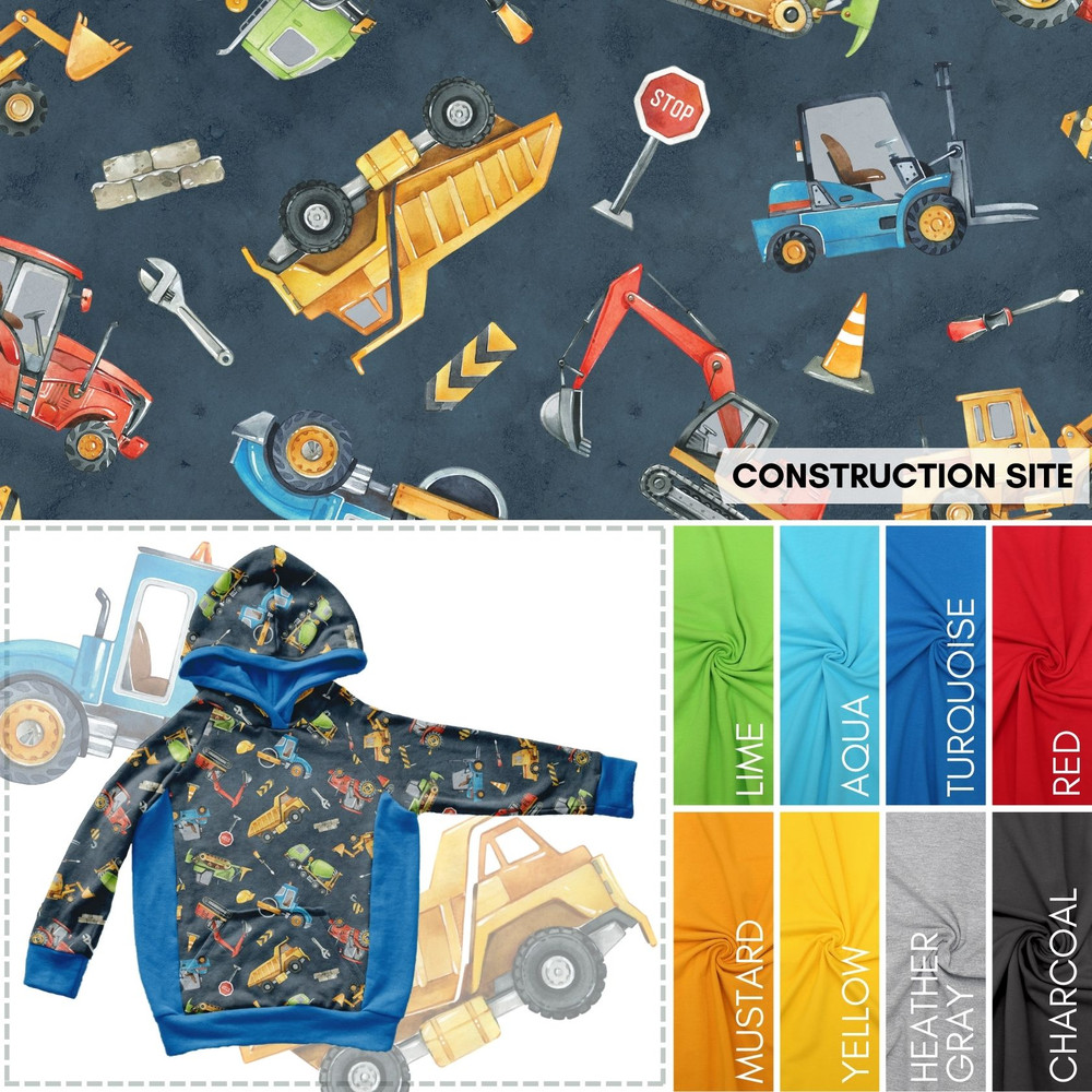 Custom Construction Site Cotton Lycra Knit - KnitFabric.com