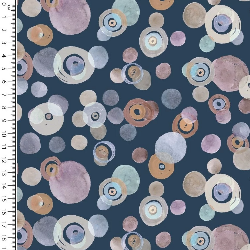 Fantasy Polka Dot On Navy Cotton Lycra