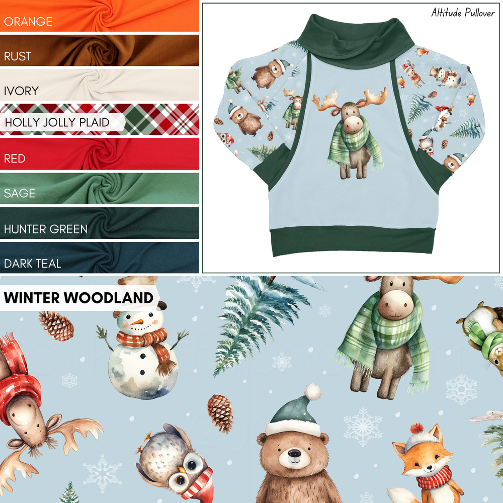 Custom Winter Woodland Panel Set - KnitFabric.com