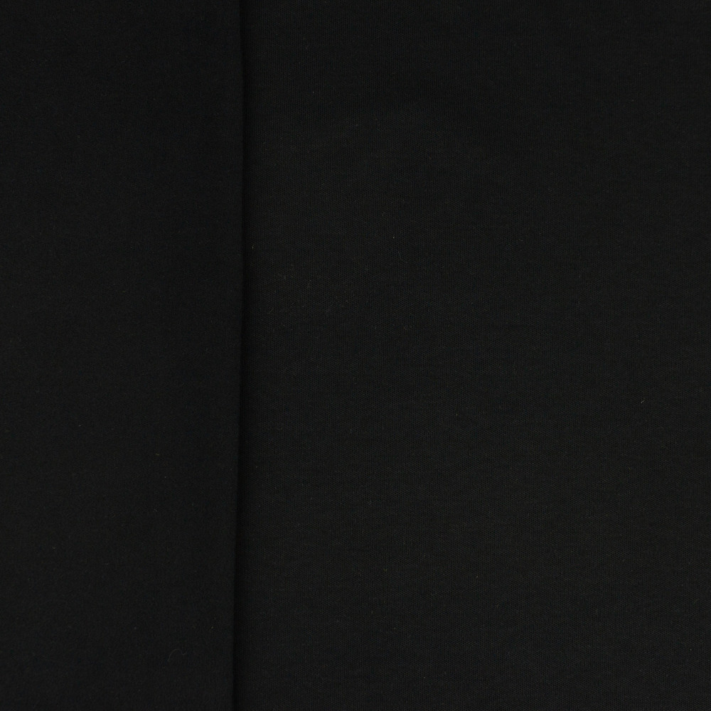 Black Brushed Cotton Jersey Interlock - KnitFabric.com