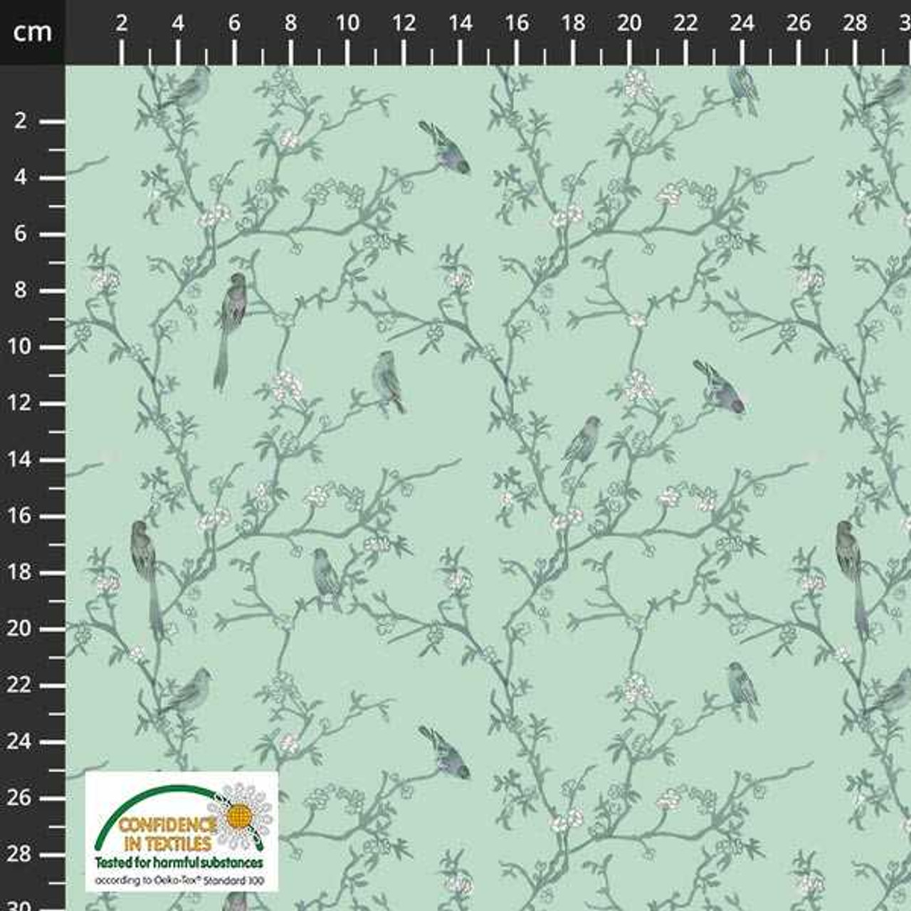 Stof Fabrics Spring Birds Cotton Lycra Knit Stof