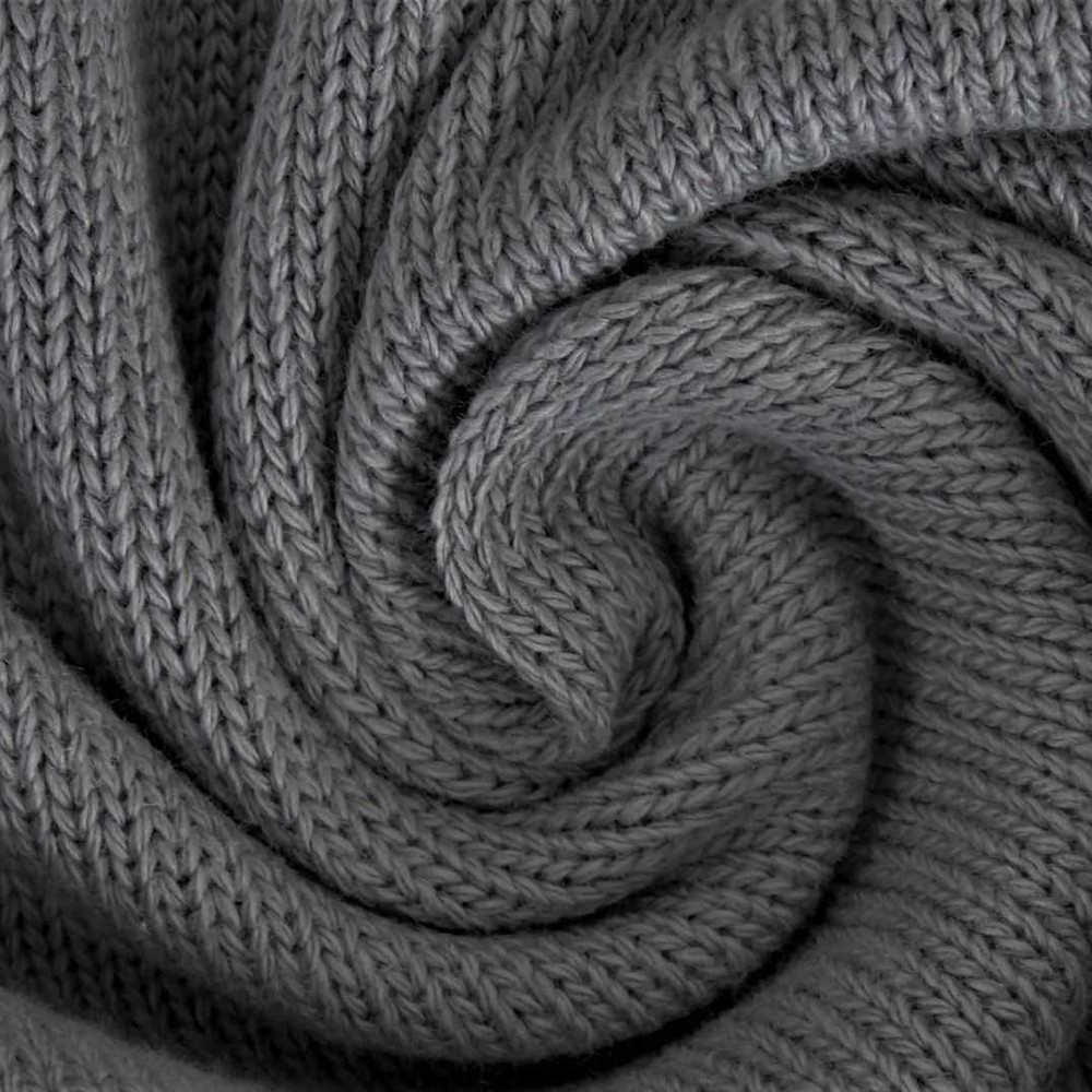 Dark Gray Cotton Mini Knitted Fabric Euro Knits KnitFabric.com