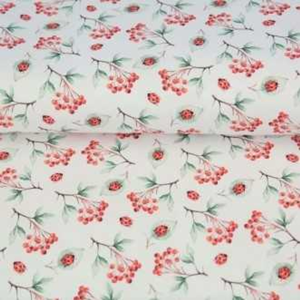 Ladybug Floral Cotton Lycra Euro Knits