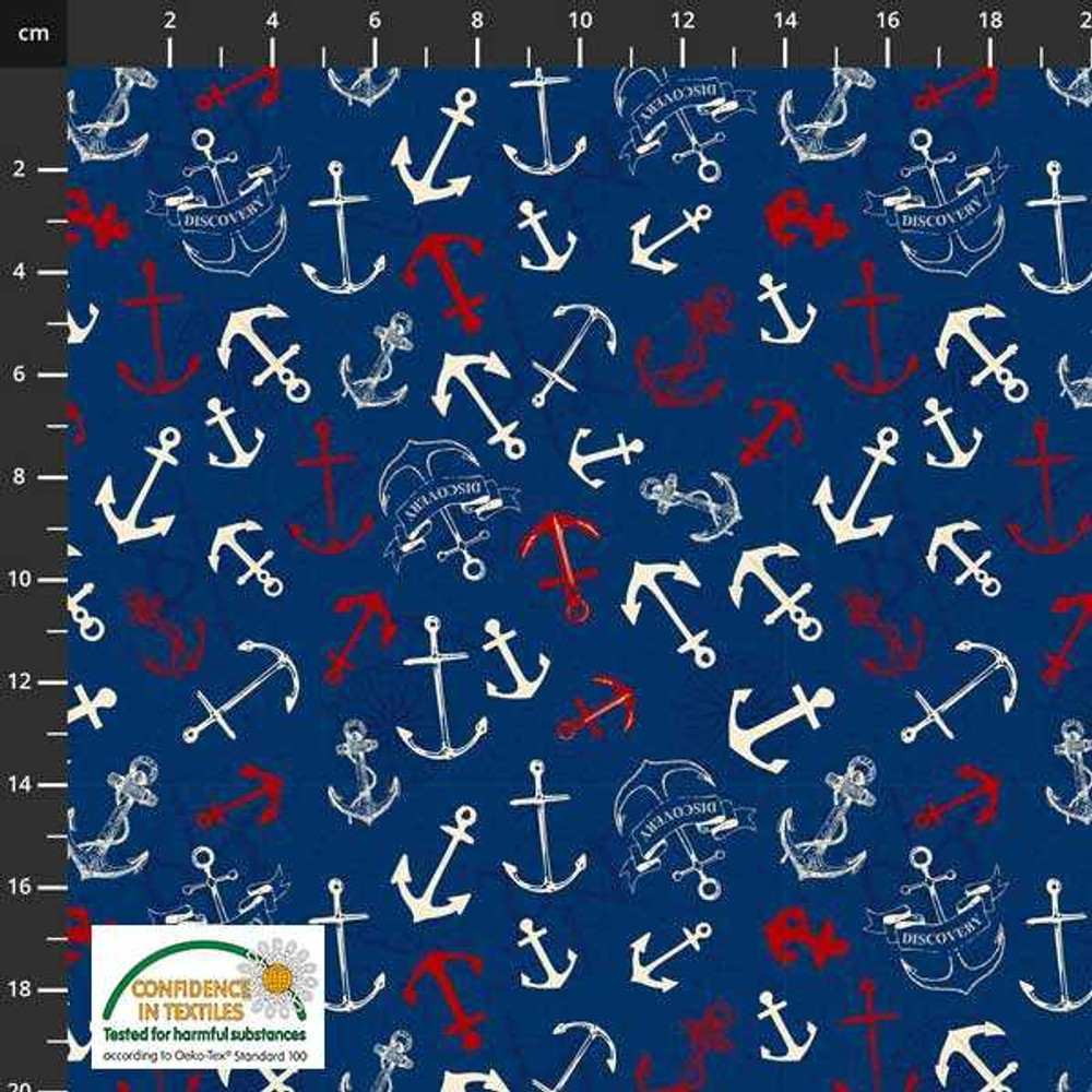 Stof Fabrics Anchors Aweigh Cotton Lycra Knit Stof