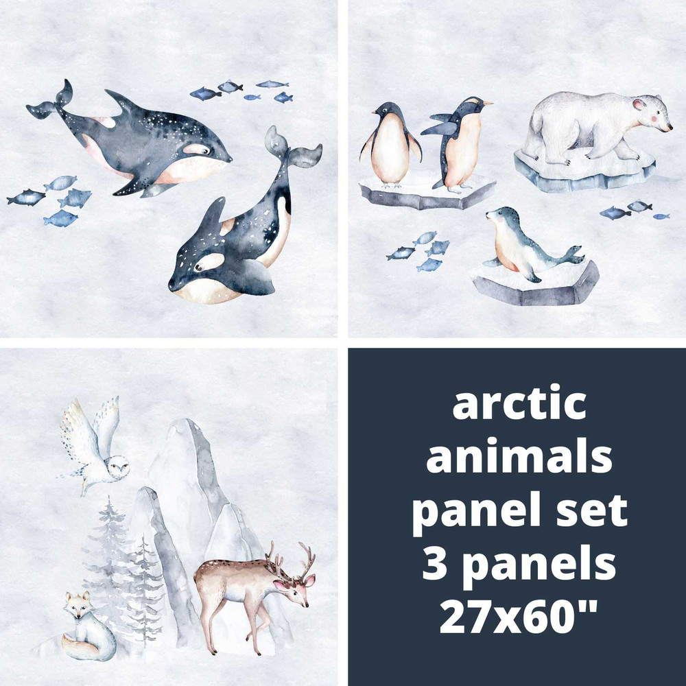 Custom Arctic Animals Panel Set KnitFabric.com KnitFabric.com