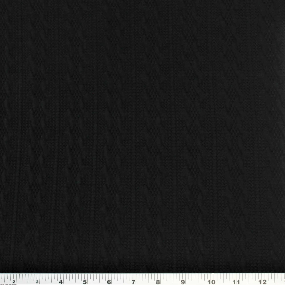 Black Cable Sweater Knit Knit Basics KnitFabric.com