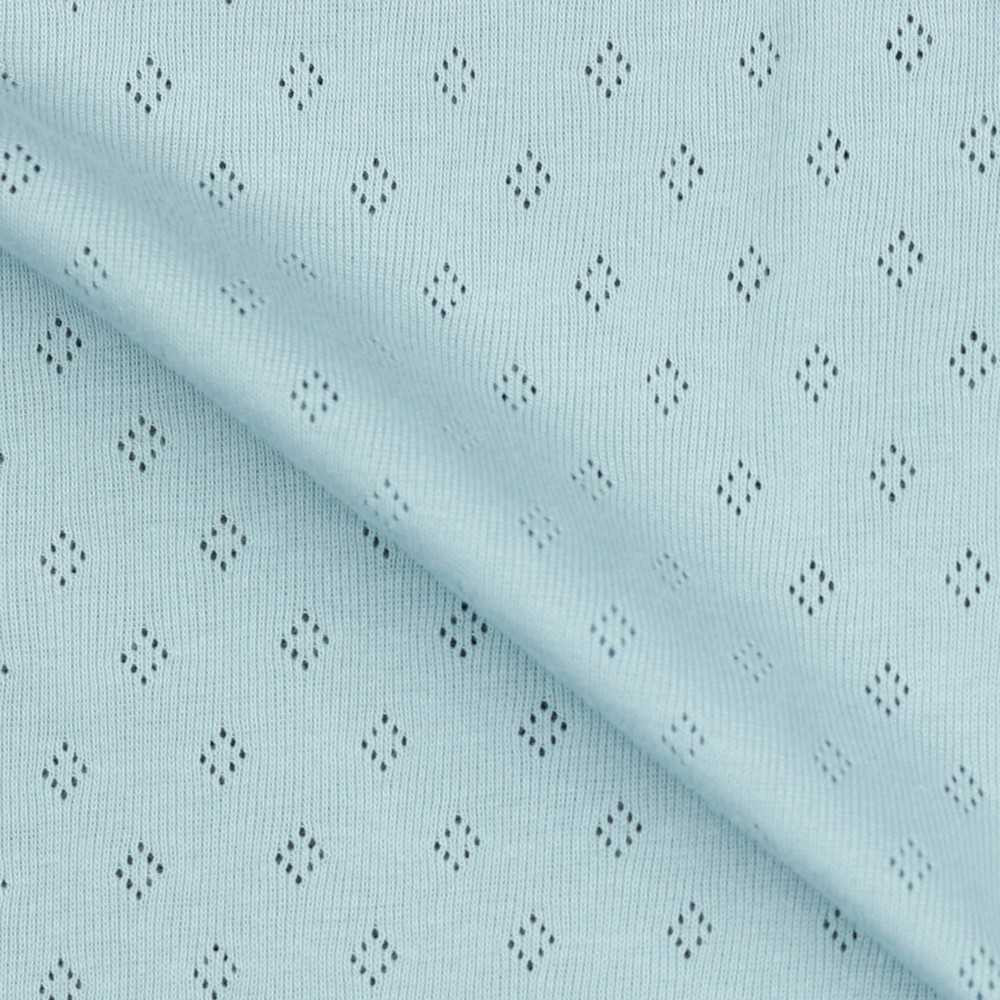 Baby Blue Pointelle Rib Knit Euro Knits KnitFabric.com