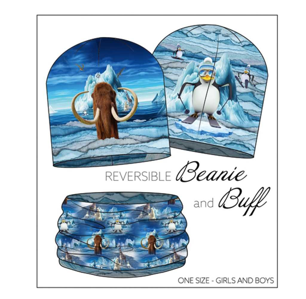 Ice Age Beanie & Buff French Terry Set Euro Knits KnitFabric.com